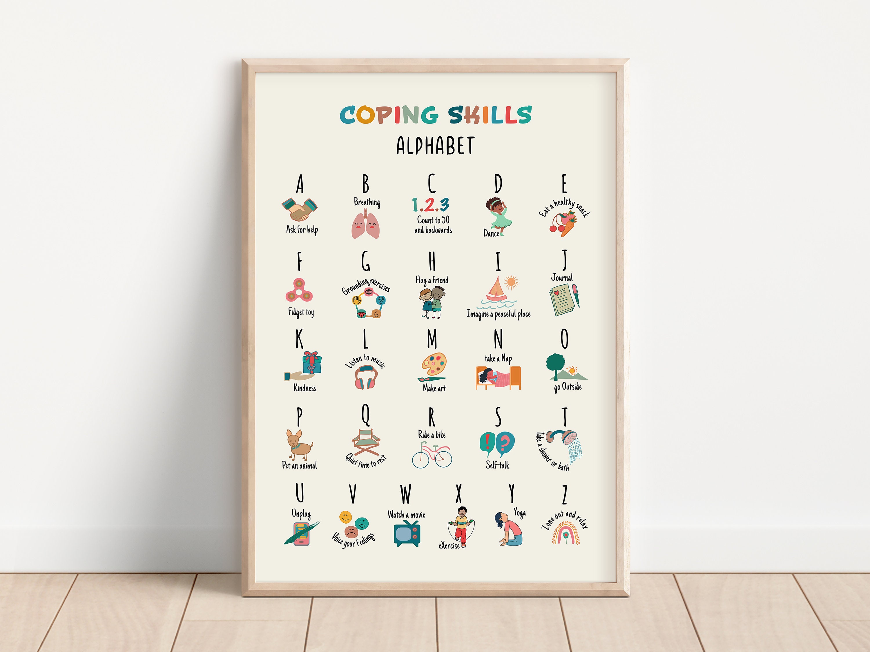 Coping Skills Alphabet Poster, ABC Coping Skills for Kids, School ...