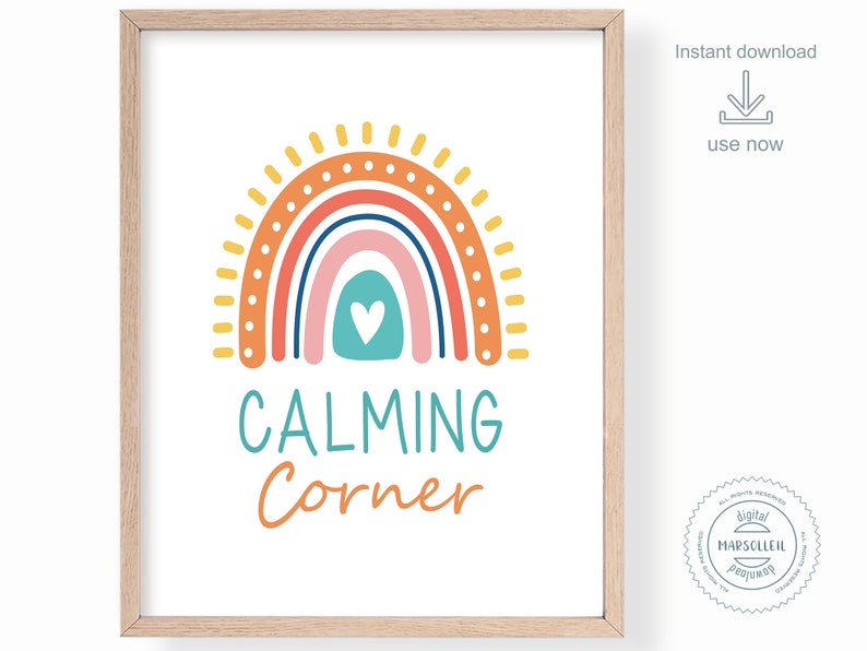 Calming Corner Print Calm Down Corner Calm Corner for Kids - Etsy