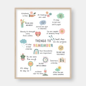 Set of 2 Mental Health Posters, Positive Affirmations, Things to ...
