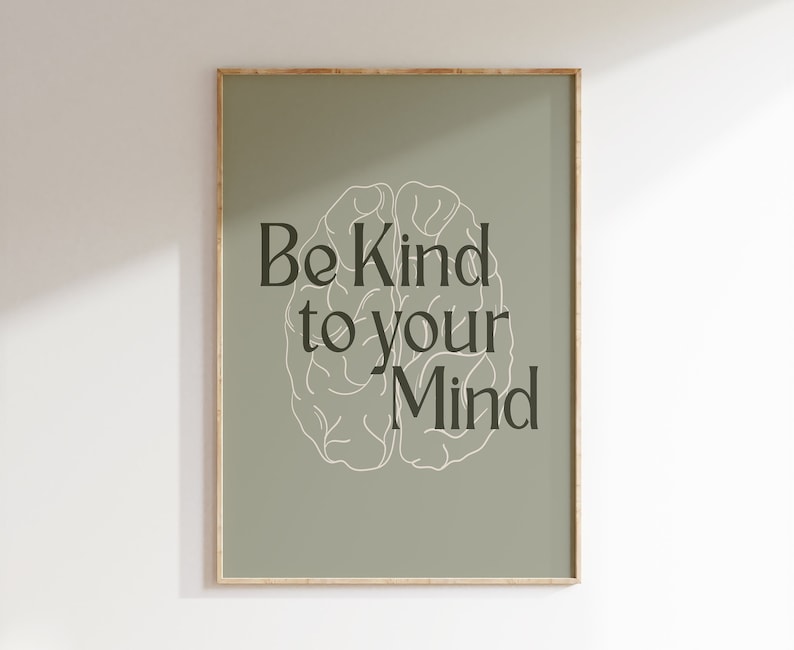 Be Kind to Your Mind Printable, Mental Health Poster, Therapy Office ...