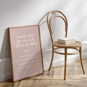 What You Say in Here Stays in Here, Confidentiality Poster, Psychology ...