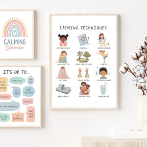 Calming Corner Bundle, Playroom Wall Art for Kids, Set of 4 Prints for ...