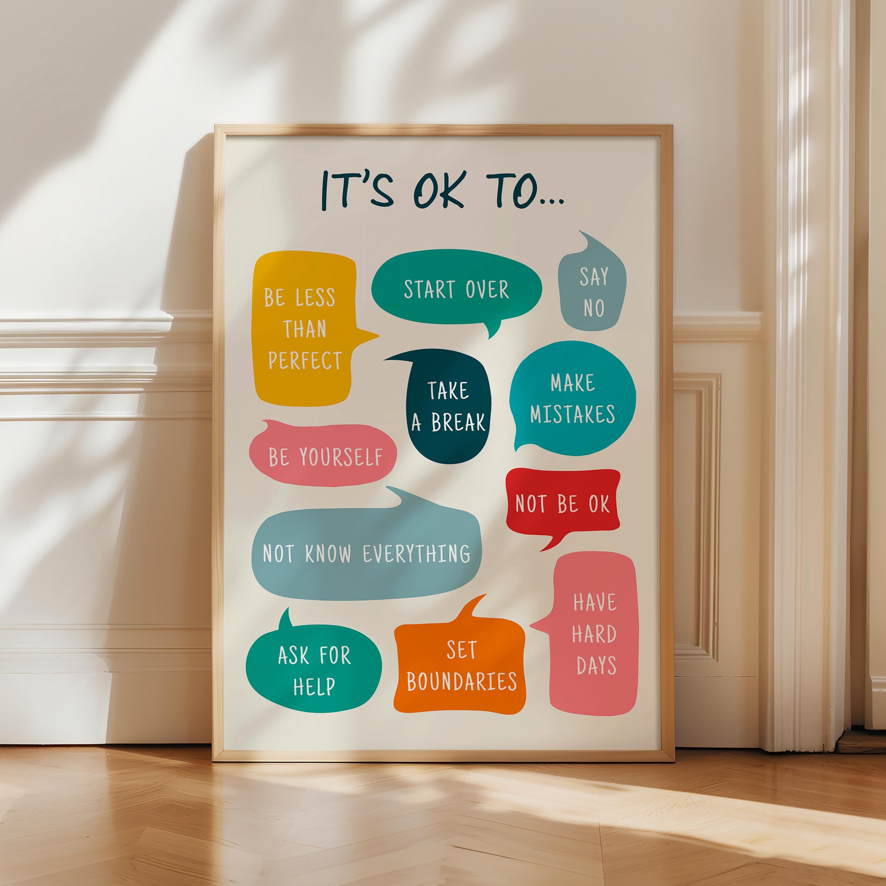 Its OK to Not Be OK, Mental Health Poster, School Counselor, Classroom ...