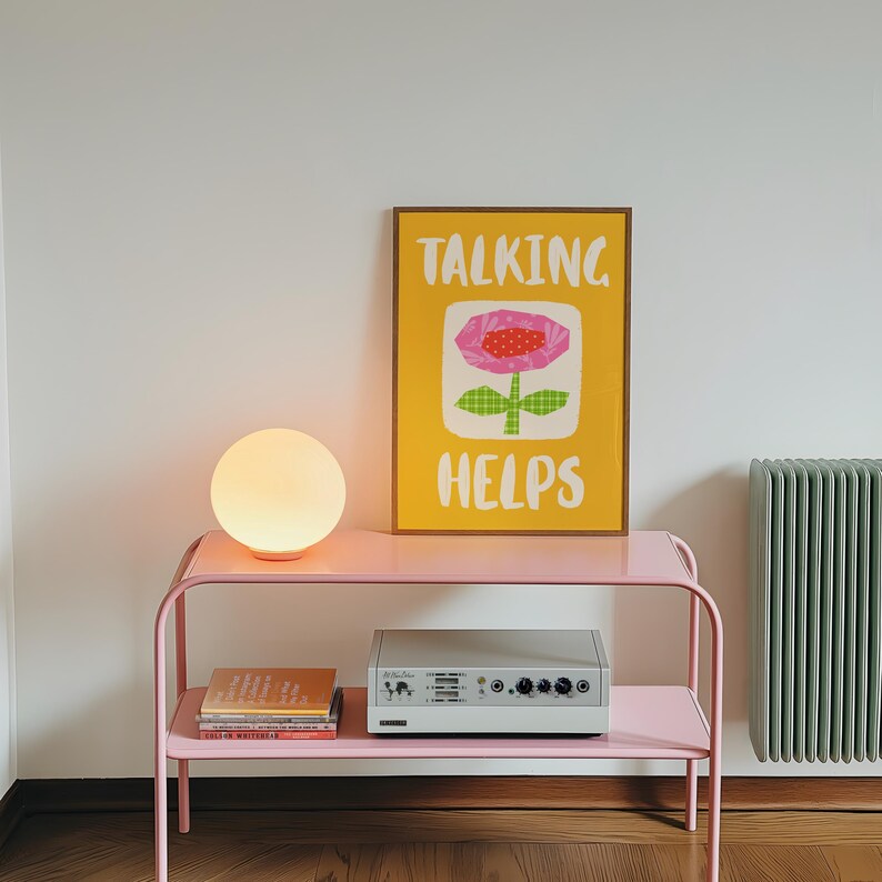 Talking Helps Printable, Mental Health Wall Art, Therapy Office Decor ...