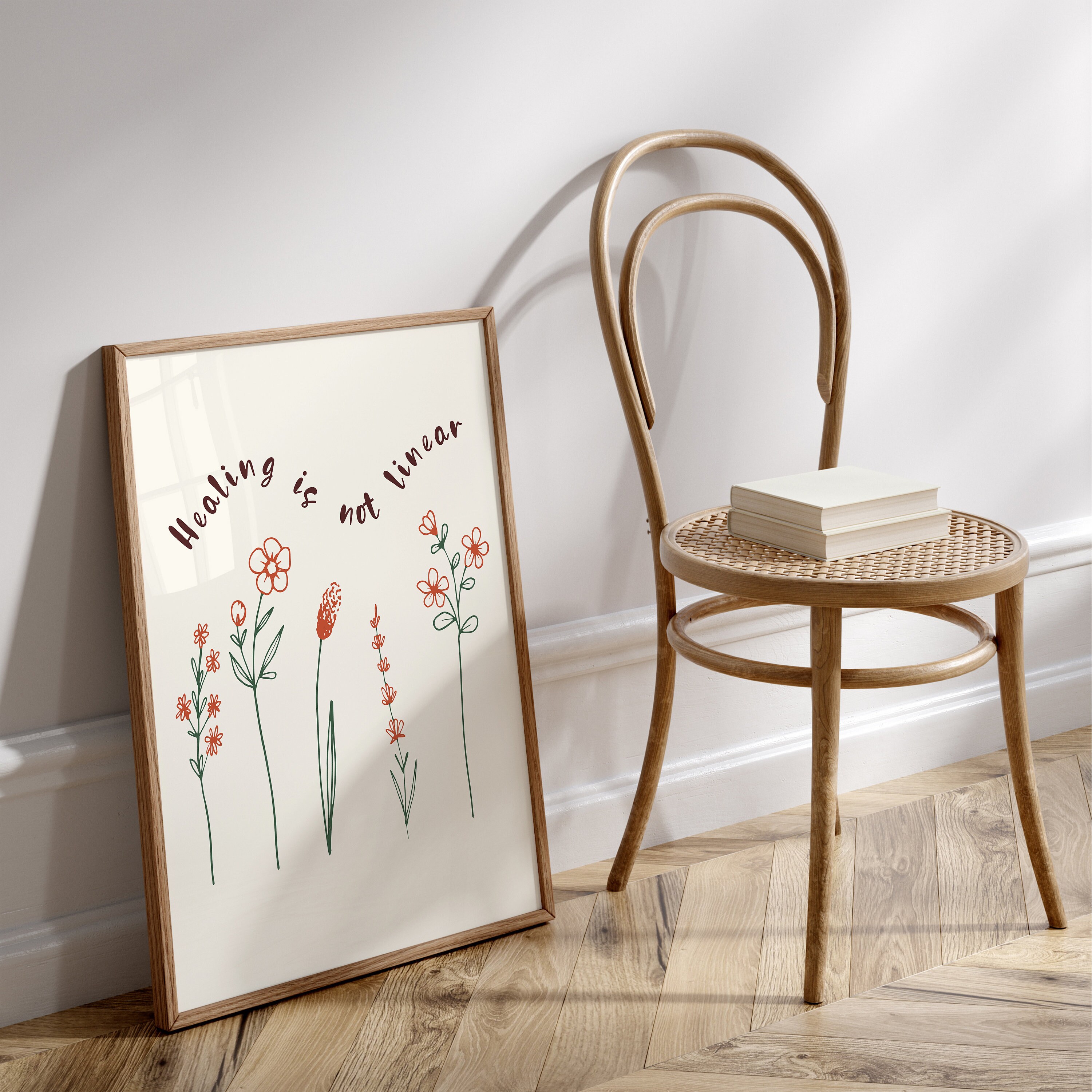 Healing is Not Linear Poster, Mental Health Digital Print, Self Help ...