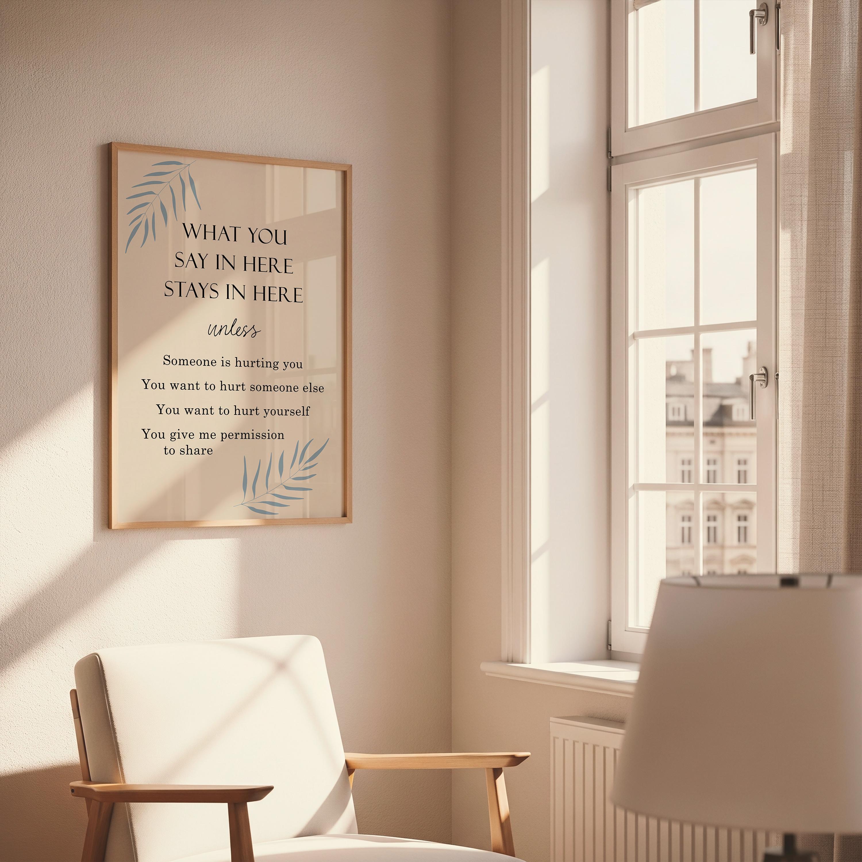 What You Say in Here Stays in Here, Psychology Art Print ...