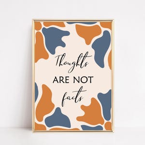Thoughts Are Not Facts Printable, Mental Health Wall Art for Therapy ...