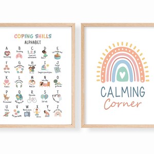 Calming Corner Bundle, Set of 6 Prints, Psychology Posters for Kids ...