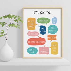 It’s OK to Not Be OK, Its Okay Poster, School Counselor, Classroom ...