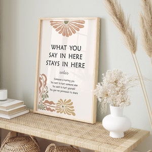 What You Say in Here Stays in Here, Confidentiality Poster, Psychology ...
