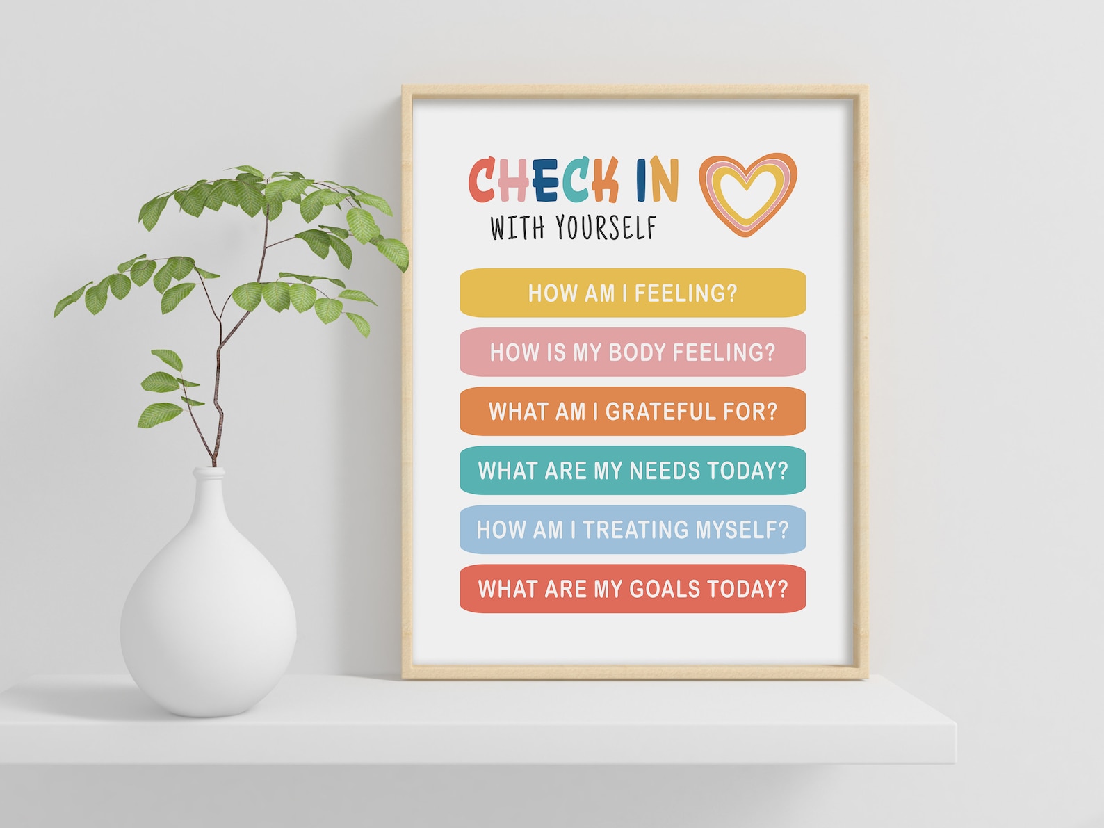 Check in With Yourself Poster Mental Health Check In Daily - Etsy