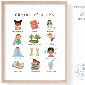 Calming Corner Set of 4 Prints Plus Bonus Emotions Flash Cards ...