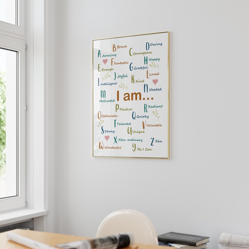 ABC Affirmations, Classroom Posters, School Psychologist, School Social ...