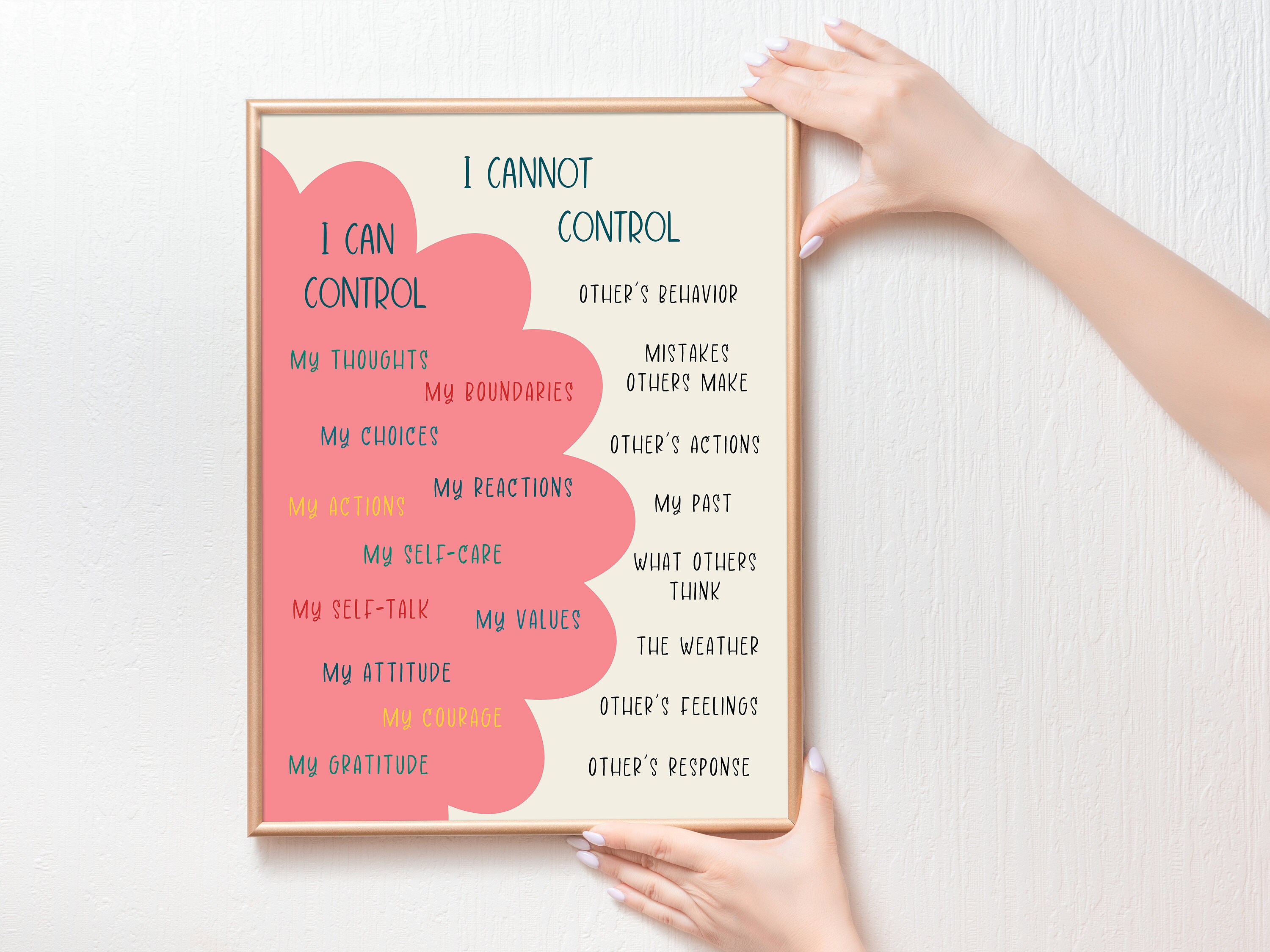 Things I Can Control Poster, Mental Health, Therapy Office Decor ...