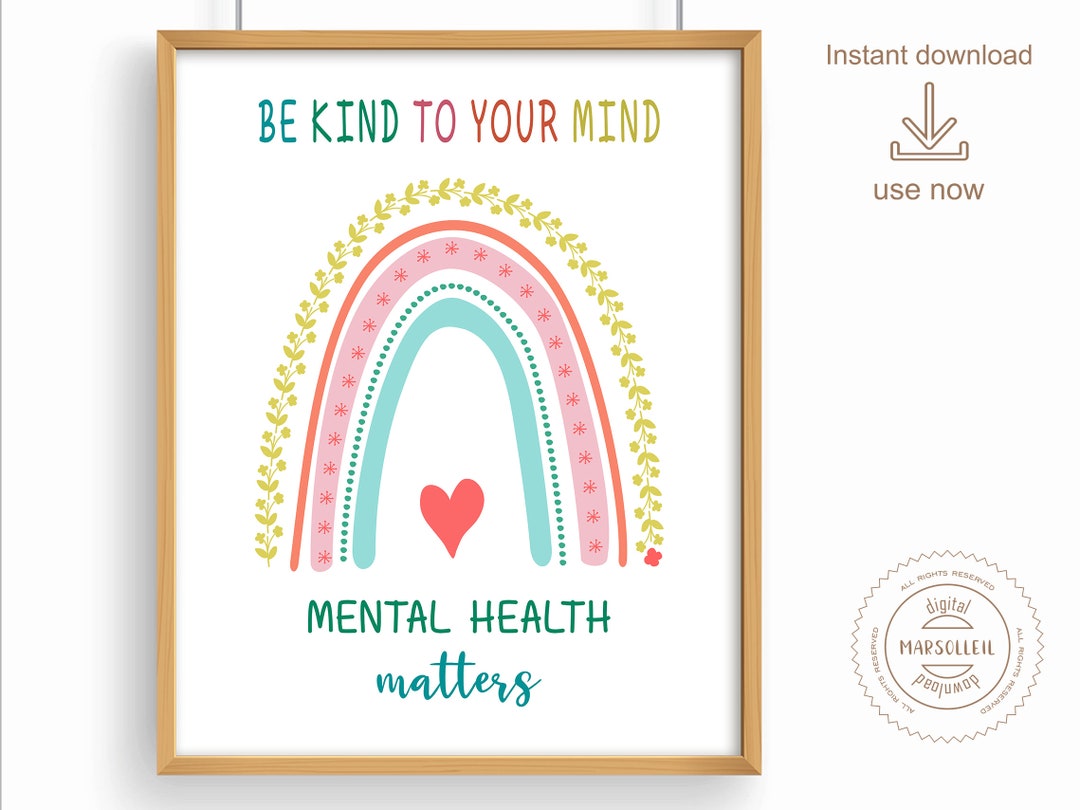 Be Kind to Your Mind Mental Health Matters Poster School - Etsy Hong Kong