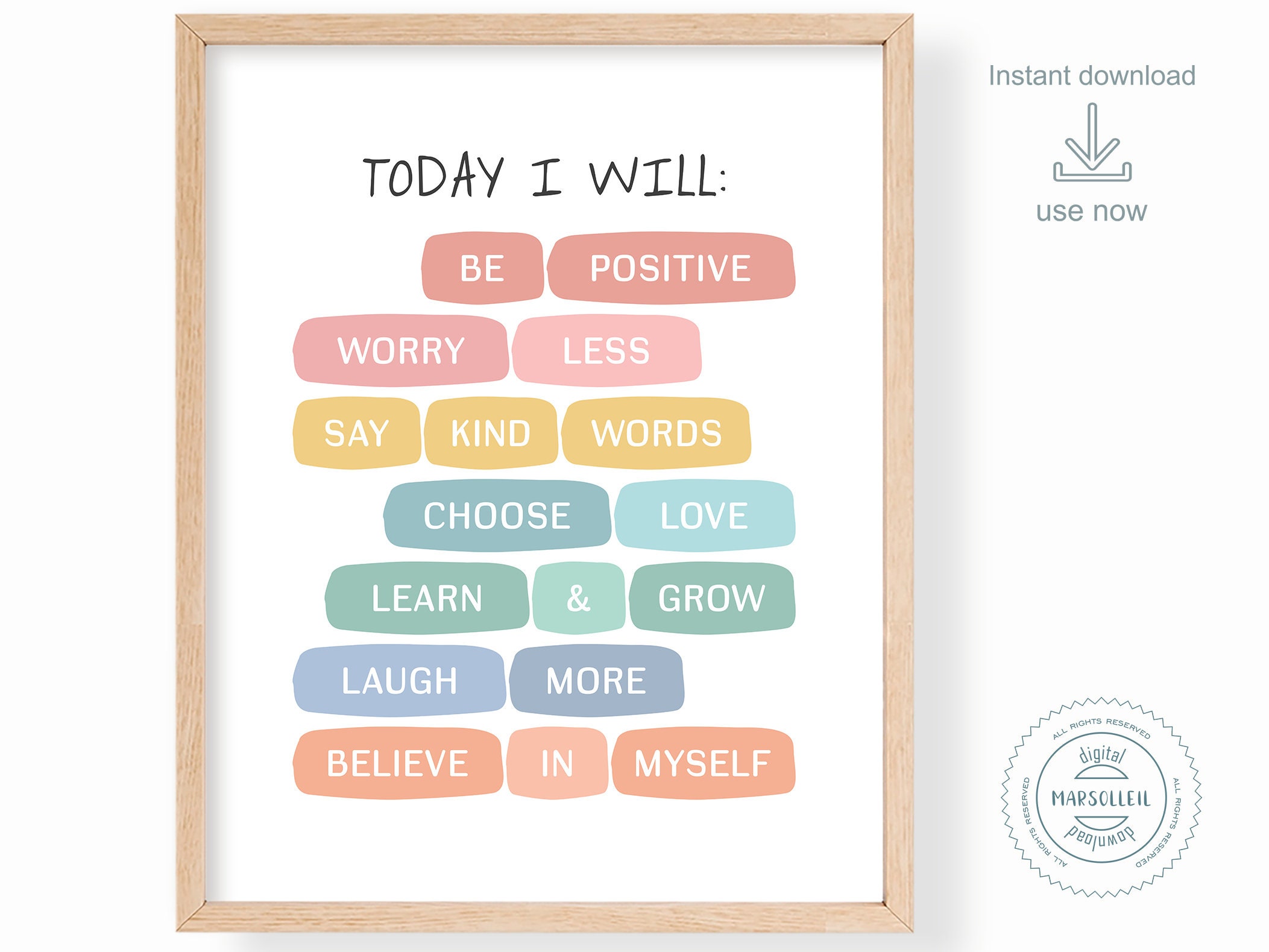 Affirmations Poster, Mental Health Print, Therapy Office Decor ...