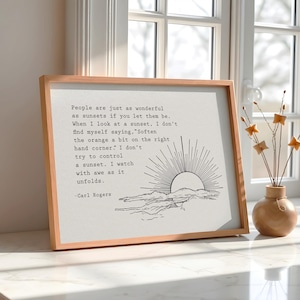 Carl Rogers Sunset Quote Printable, Mental Health Wall Art, Psychology ...