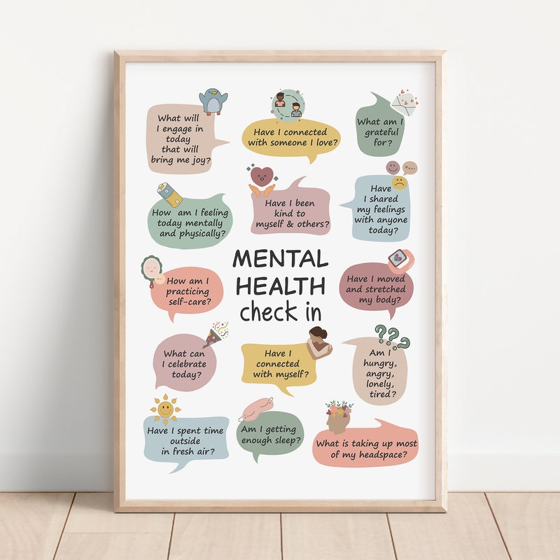 Mental Health Check in Poster - Etsy