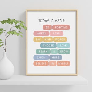 Affirmations Poster, Mental Health Print, Therapy Office Decor ...