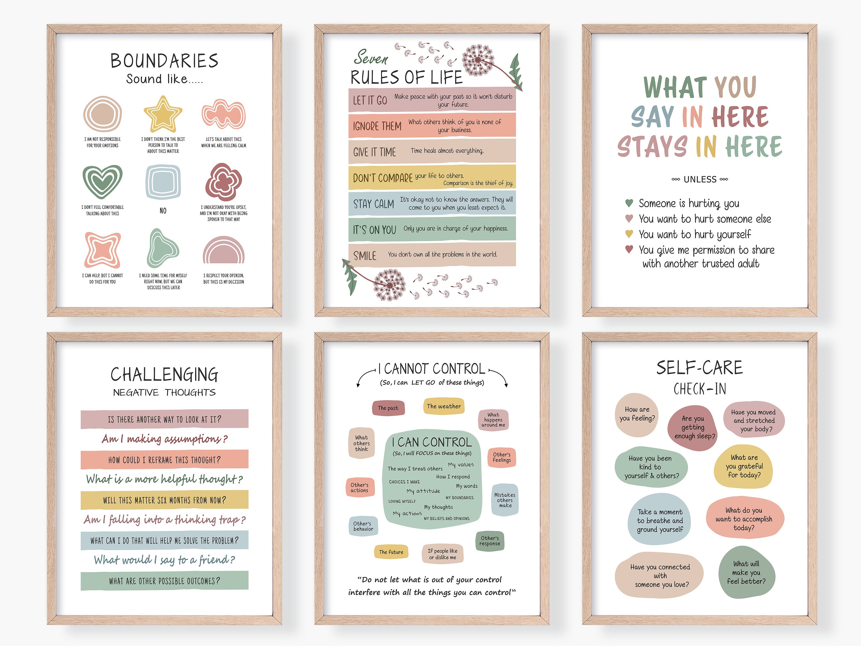 Set of 6 Psychology Posters for Therapy Office Mental Health - Etsy