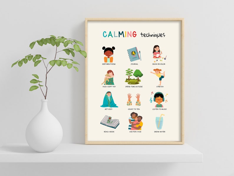 Calming Techniques and Feelings Posters Set of Playroom - Etsy