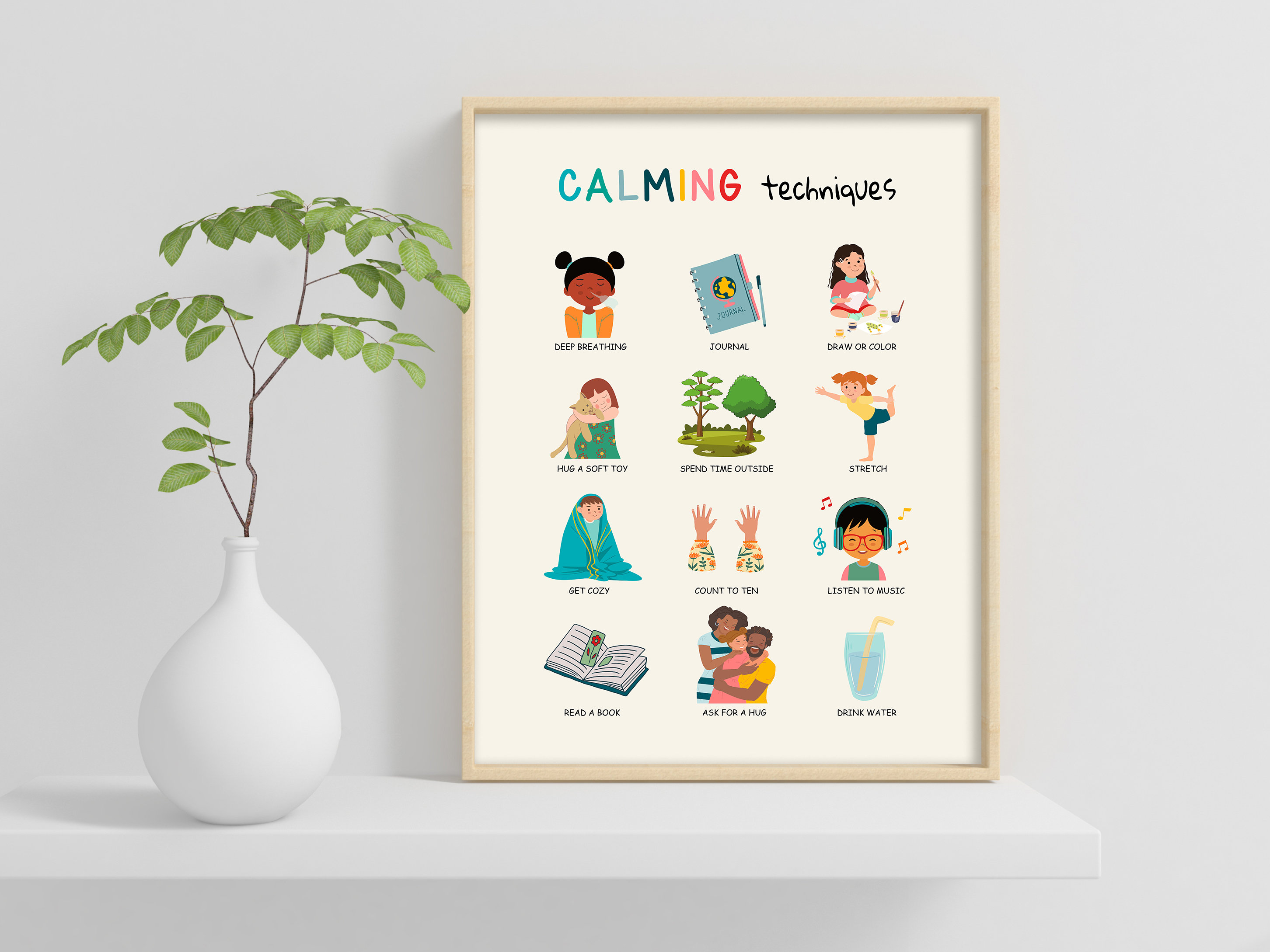 Calming Techniques and Feelings Posters Set of Playroom - Etsy