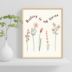 Healing is Not Linear Poster, Mental Health Digital Print, Self Help ...