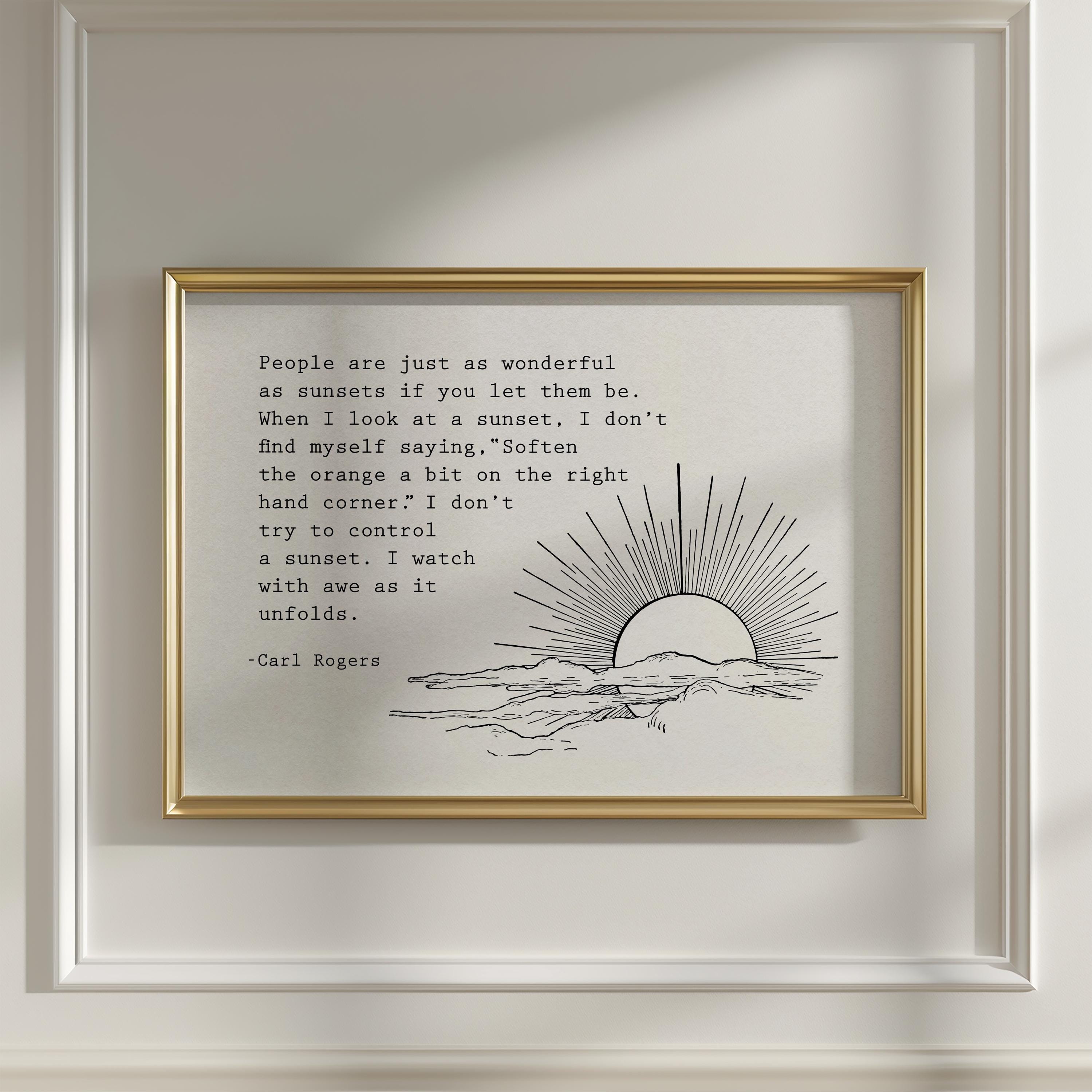 Carl Rogers Sunset Quote Printable, Mental Health Wall Art, Psychology ...