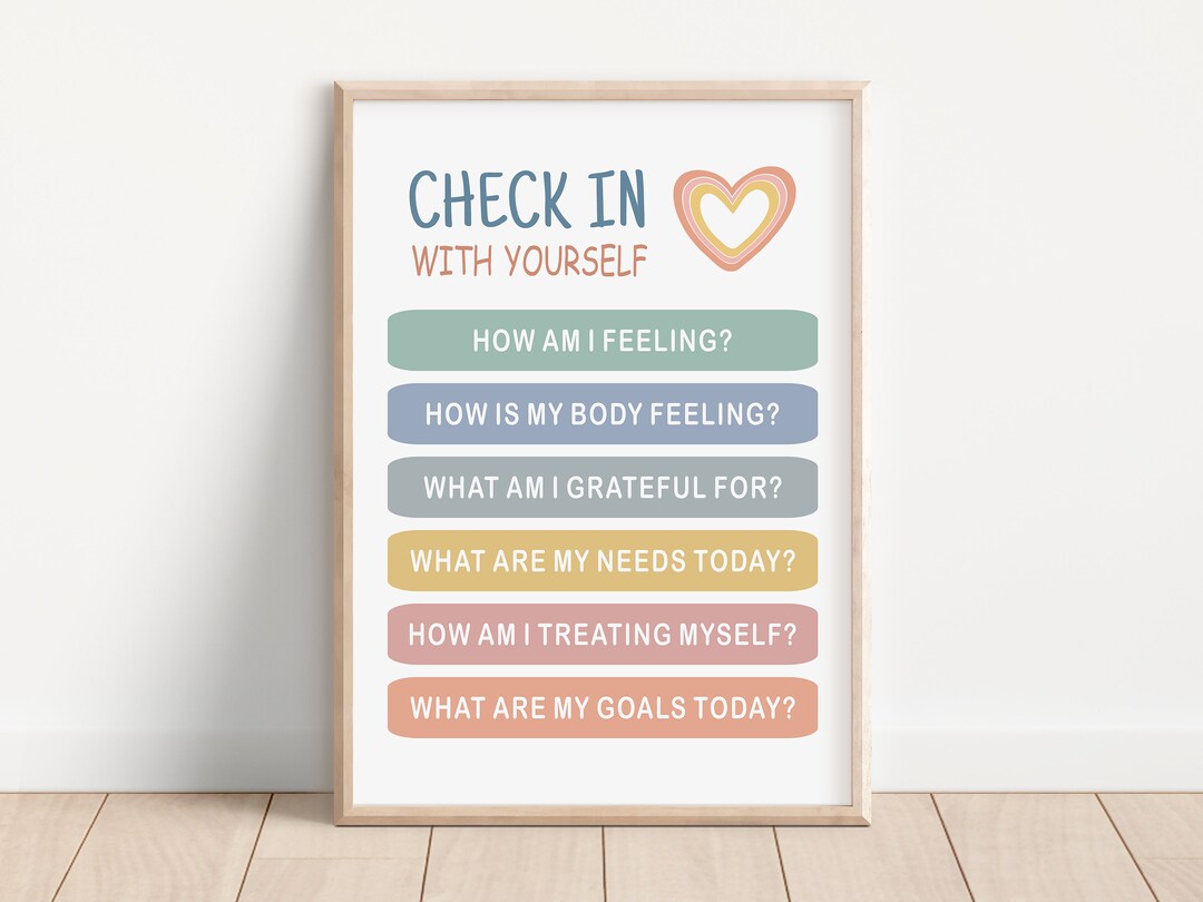 Check in With Yourself, Mental Health Poster, Daily Check In, Daily ...