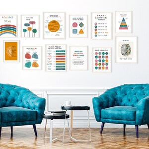 Set of 12 Prints for Therapy Office, Mental Health Posters, Psychology ...