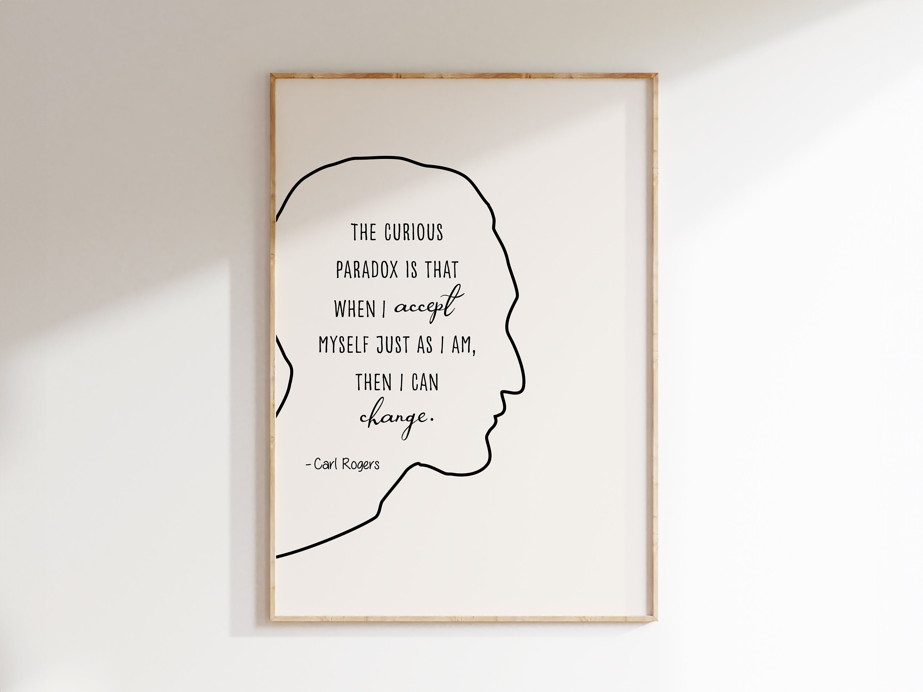 Carl Rogers Quote Printable, Mental Health Wall Art Print, Psychology ...