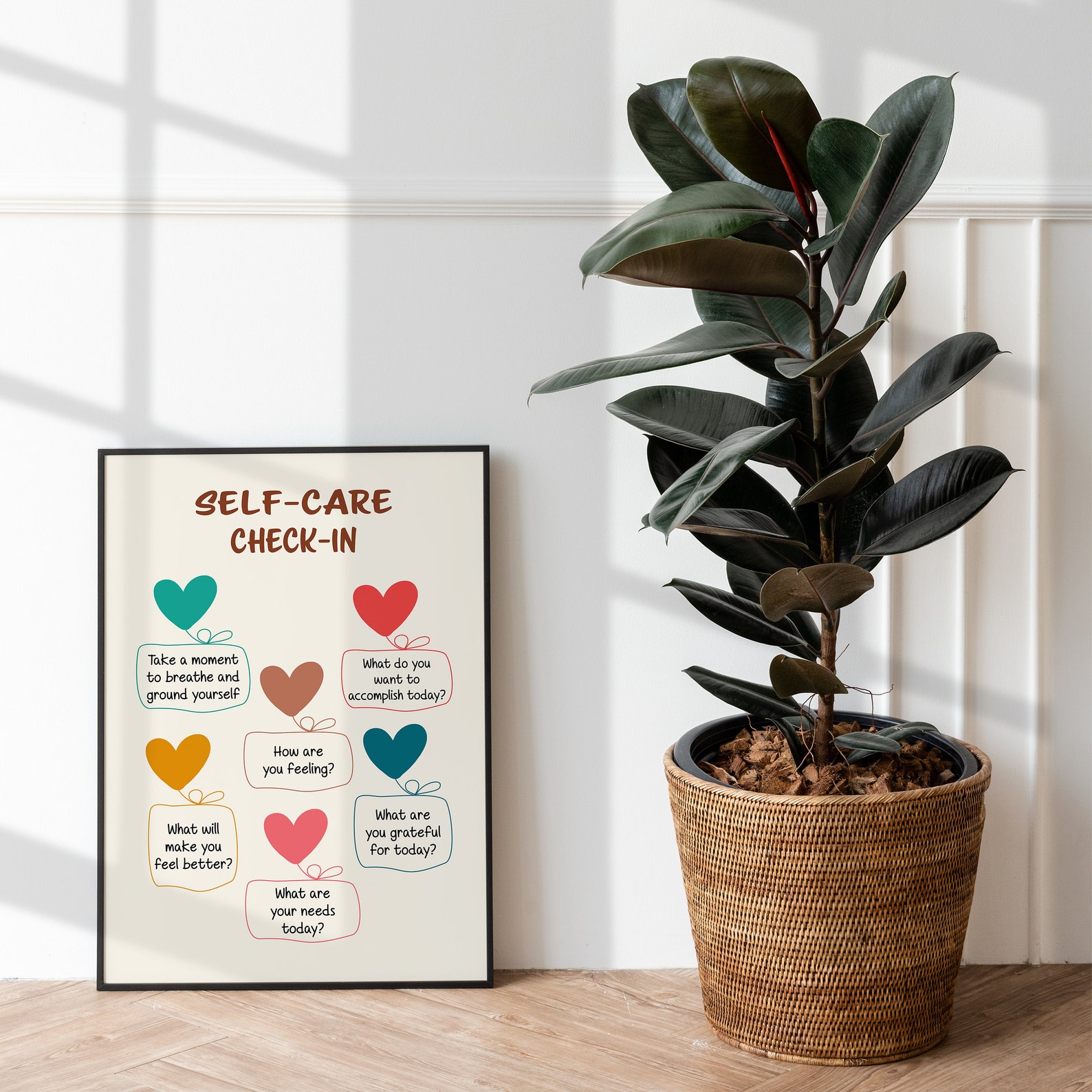 Self Care Check in Poster, Daily Checklist, Therapy Office Decor ...