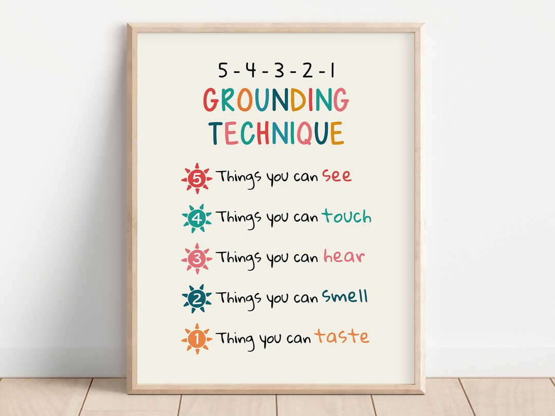 Anxiety Grounding Technique, Grounding Poster, School Psychologist ...