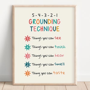 Anxiety Grounding Technique, Grounding Poster, School Psychologist ...