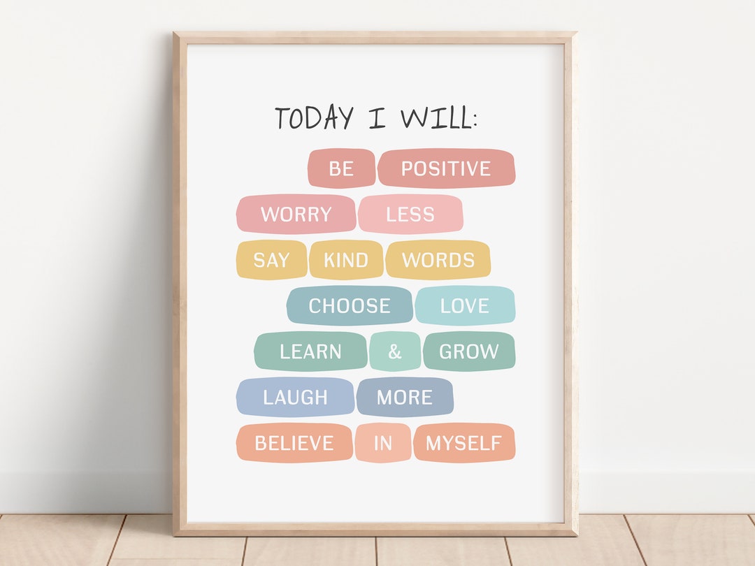 Affirmations Poster, Mental Health Print, Therapy Office Decor ...