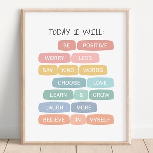 Affirmations Poster, Mental Health Print, Therapy Office Decor ...