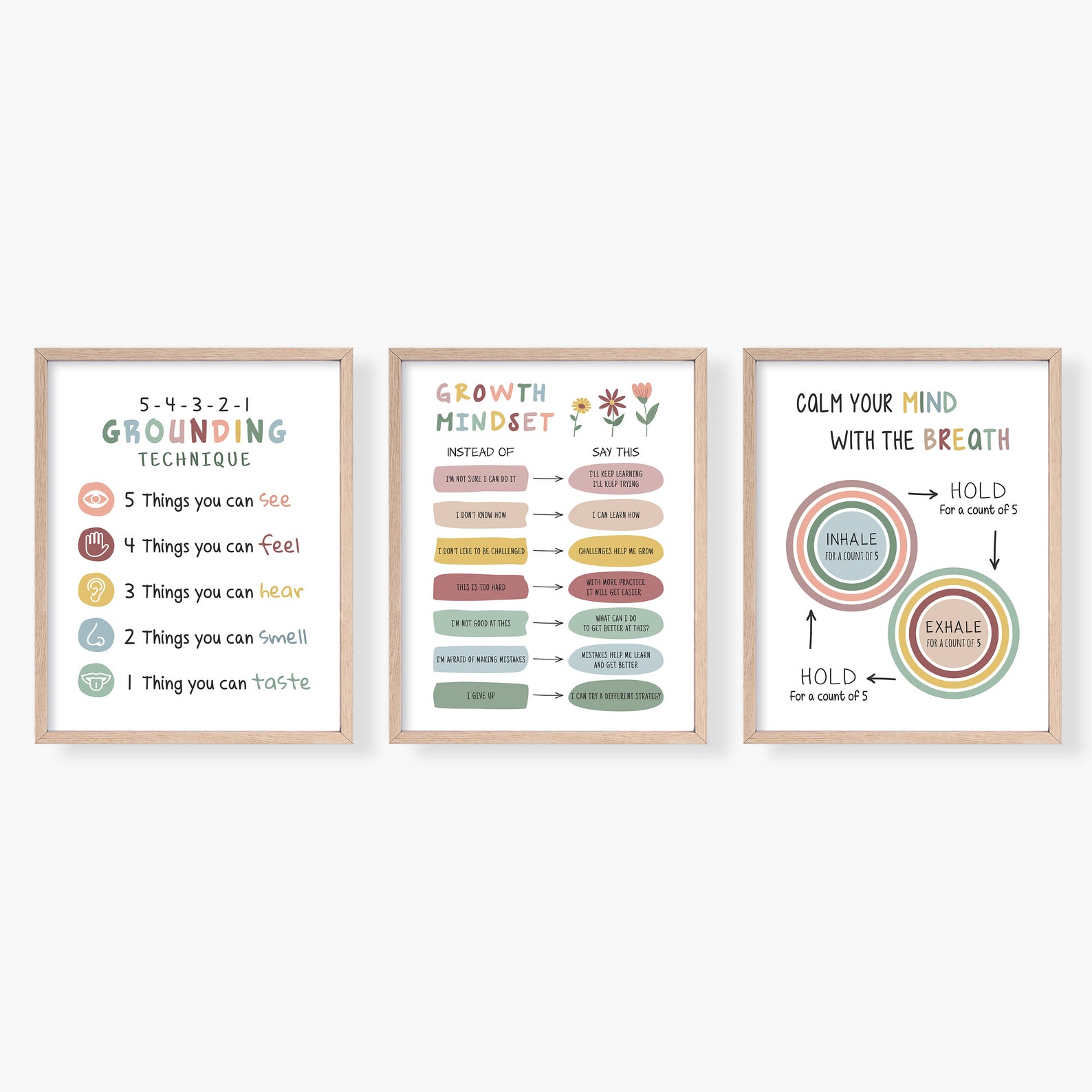 21 Mental Health Posters, Psychology Bundle for Kids, Grounding ...