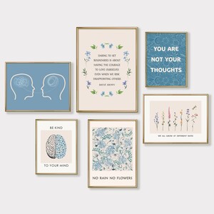 25 Mental Health Posters for Therapy Office, Set of Psychology Prints ...