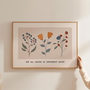 We All Grow at Different Rates, Mental Health Poster, Printable Wall ...