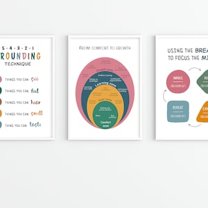 Set of 20 Prints for Therapy Office, Mental Health Poster Bundle ...