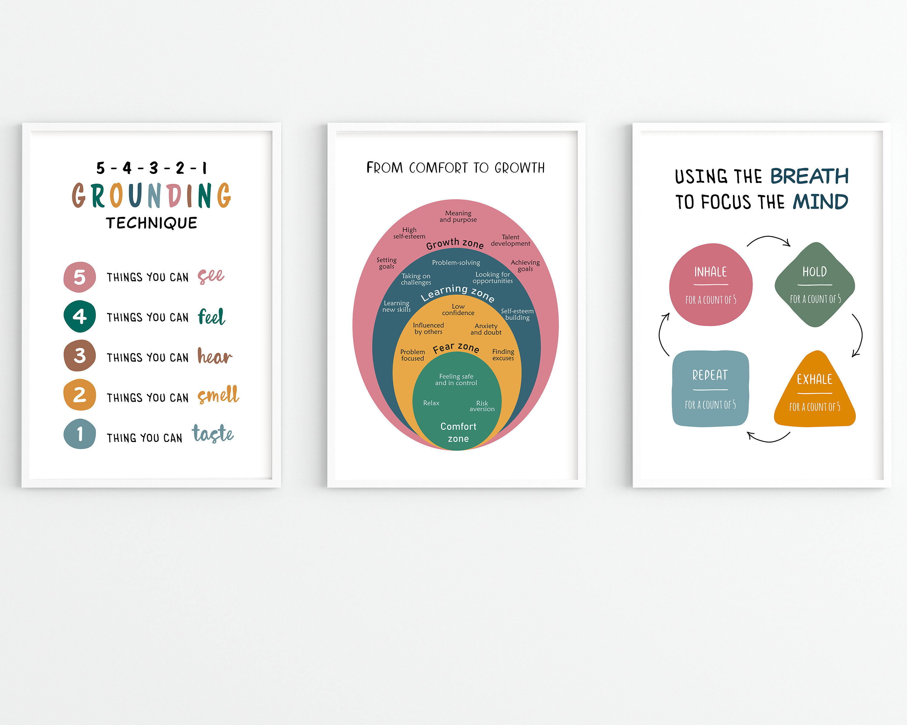Set of 20 Prints for Therapy Office, Mental Health Poster Bundle ...
