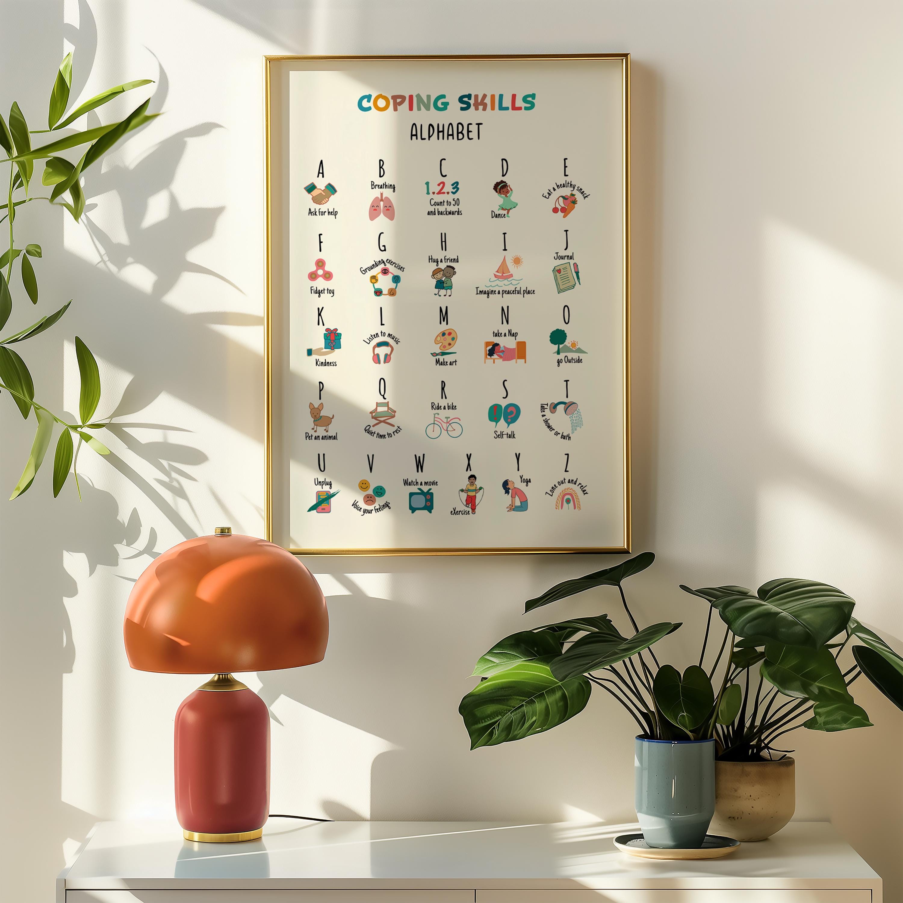 Coping Skills Alphabet Poster, ABC Coping Skills for Kids, School ...