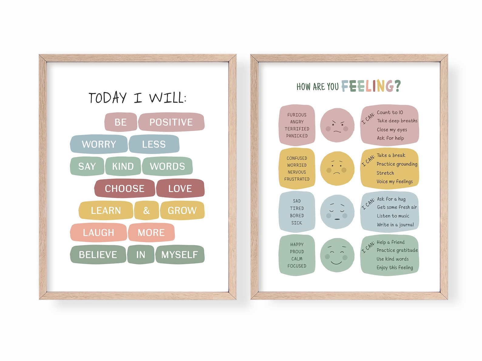 Set of 12 Psychology Posters, Calming Corner Bundle for Classroom Decor ...