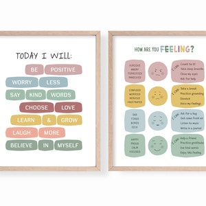 Set of 12 Psychology Posters, Calming Corner Bundle for Classroom Decor ...