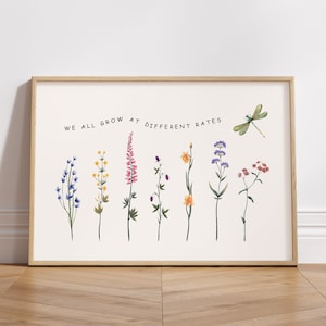 We All Grow at Different Rates Printable Wall Art, Mental Health Poster ...
