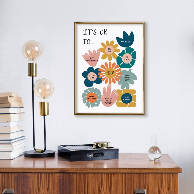 Its OK to Not Be OK Poster Printable, Mental Health Print, Therapy ...