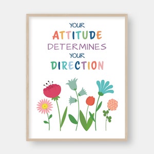 Your Attitude Determines Your Direction, Mental Health Poster, Therapy ...