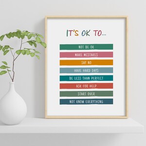 It’s OK to Poster, Mental Health, It’s Okay Art Print, Its OK to Not Be ...