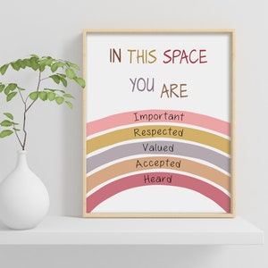 Safe Space Poster, Therapy Office Decor, School Social Work, Classroom ...