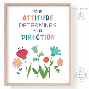 Your Attitude Determines Your Direction, Mental Health Poster, Therapy ...